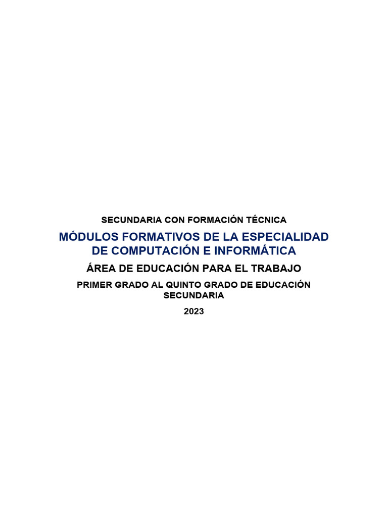 Modulo Formativo - Computacion e Informatica | PDF | Informática | Multimedia