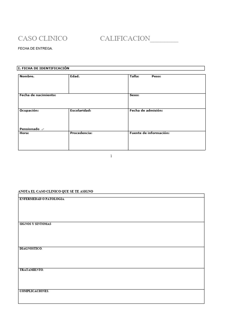 fORMATOS DE CASOS CLINICOS 2021 | Descargar gratis PDF | Enfermería | Diagnostico medico
