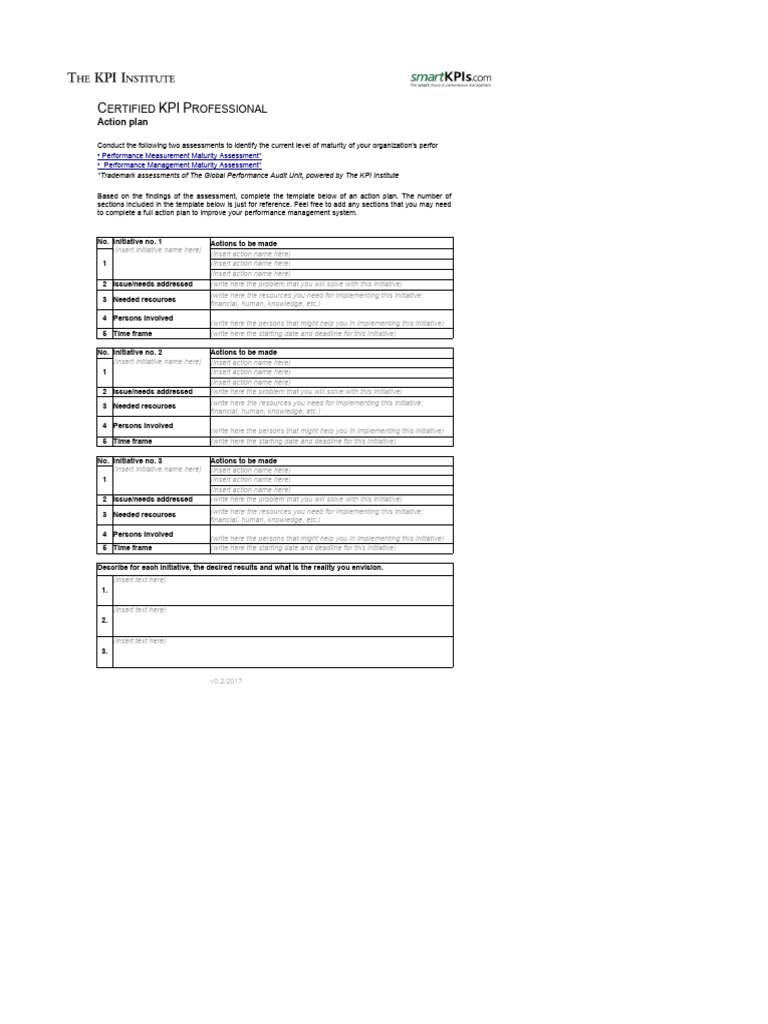 C KPI Action Plan v0.2 | PDF | Performance Indicator | Business