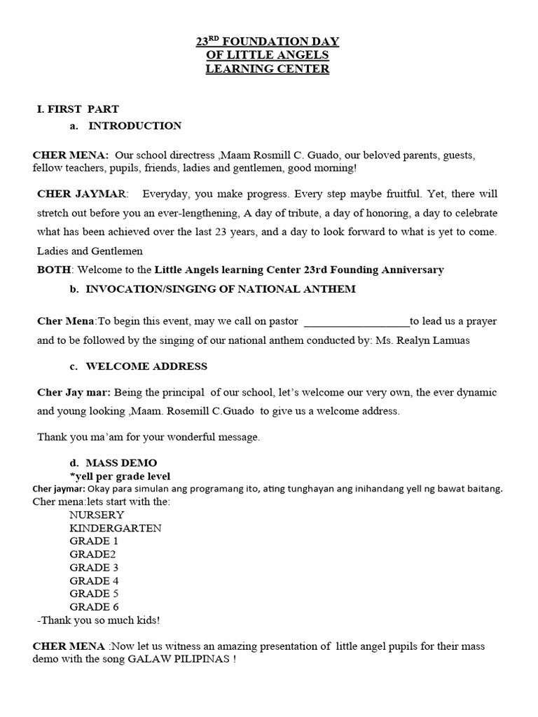 Emcee Script Lalc Foundation 2023 | PDF