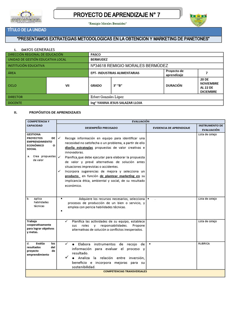 experiencia de aprendizaje n°7 3ero | PDF | Marketing | Aprendizaje