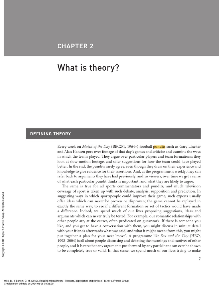 Theory | PDF | Theory | Cultural Studies