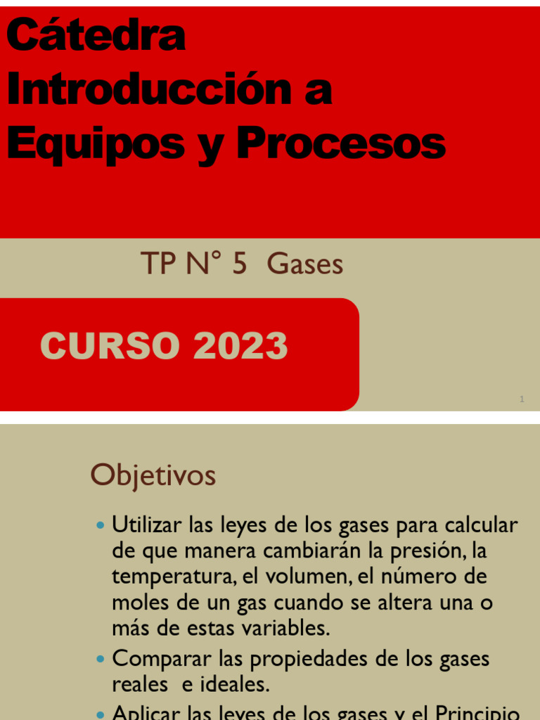 Presentacion Gases 2023 | PDF | Gases | Mecánica de Medios Continuos