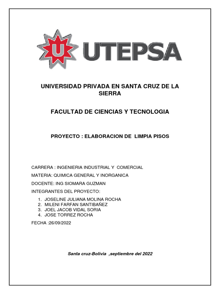 Proyecto I | PDF | Agua | Sustancias químicas