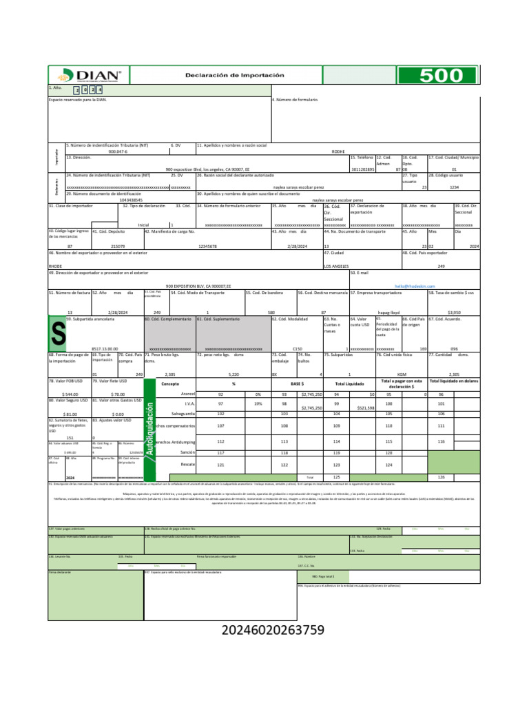 Formulario Declaración de Importación | PDF | Comercio | El comercio internacional