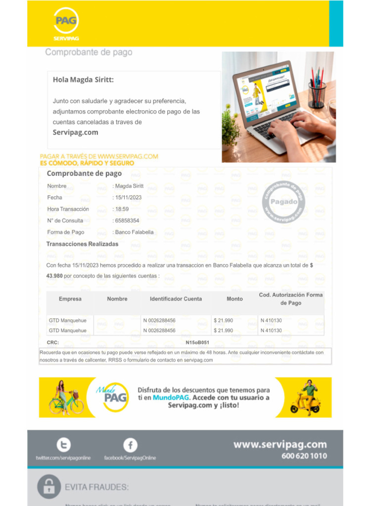 Comprobante de Pago 2 | PDF