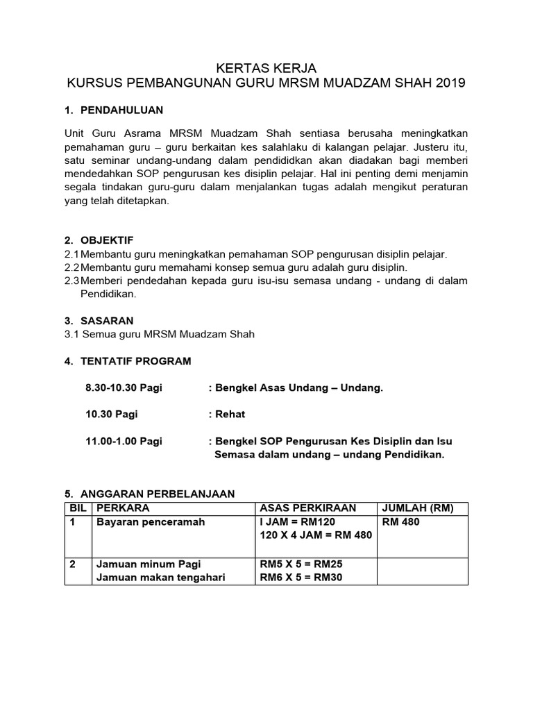 KERTAS KERJa Bengkel SPM | PDF