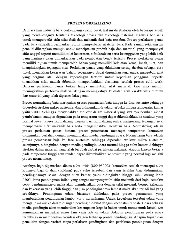 Proses Normalizing | PDF
