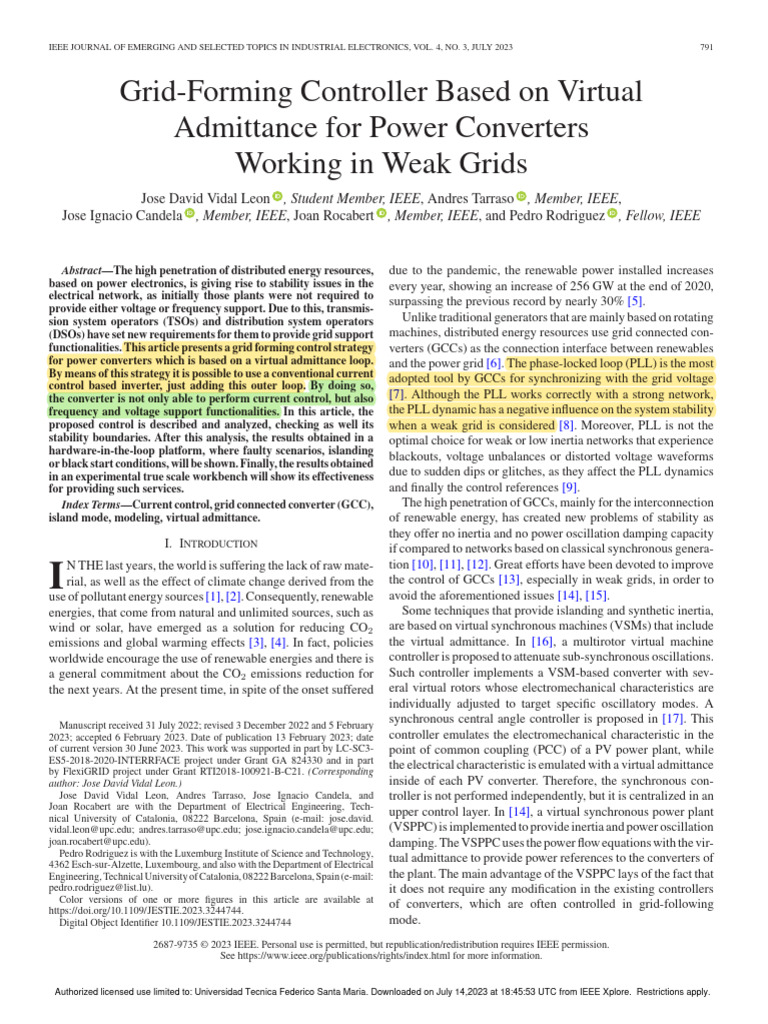 Grid-Forming Control for Weak Grids | PDF | Electrical Grid ...