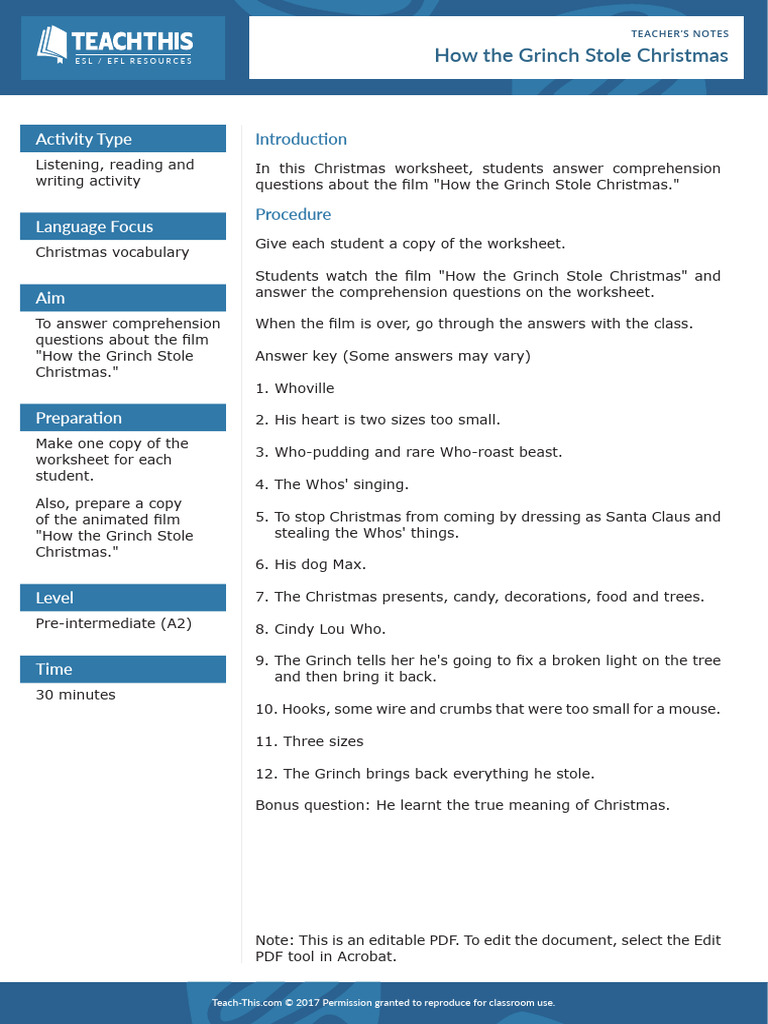 How the Grinch Stole Christmas | PDF | Dr. Seuss