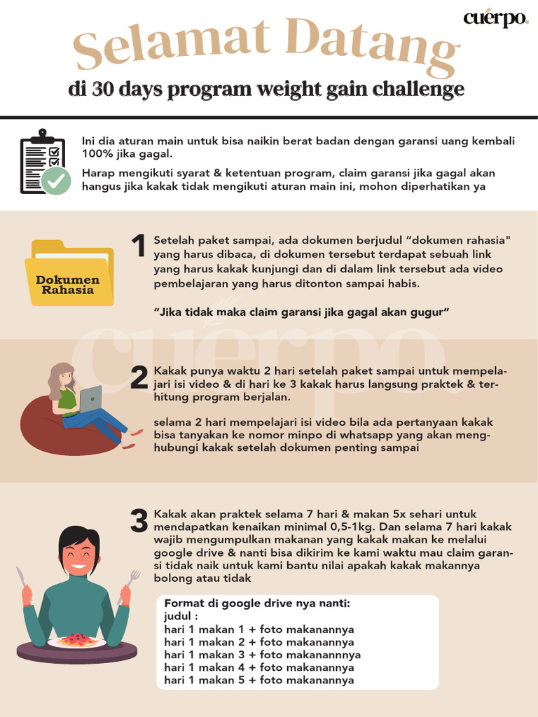 30 Days Program Weight Gain Challenge | PDF | Karier & Perkembangan