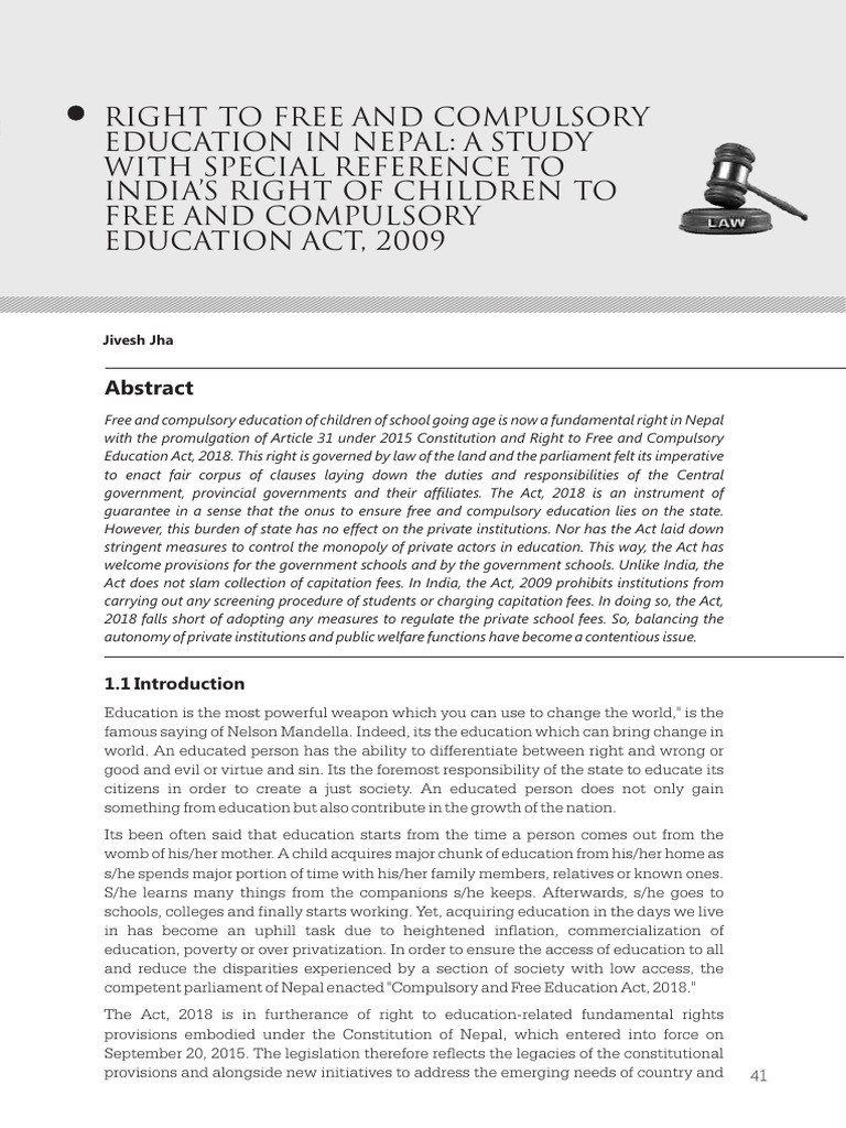 6 Right To Free and Compulsory Education-51-67 | PDF | Constitution | Nepal