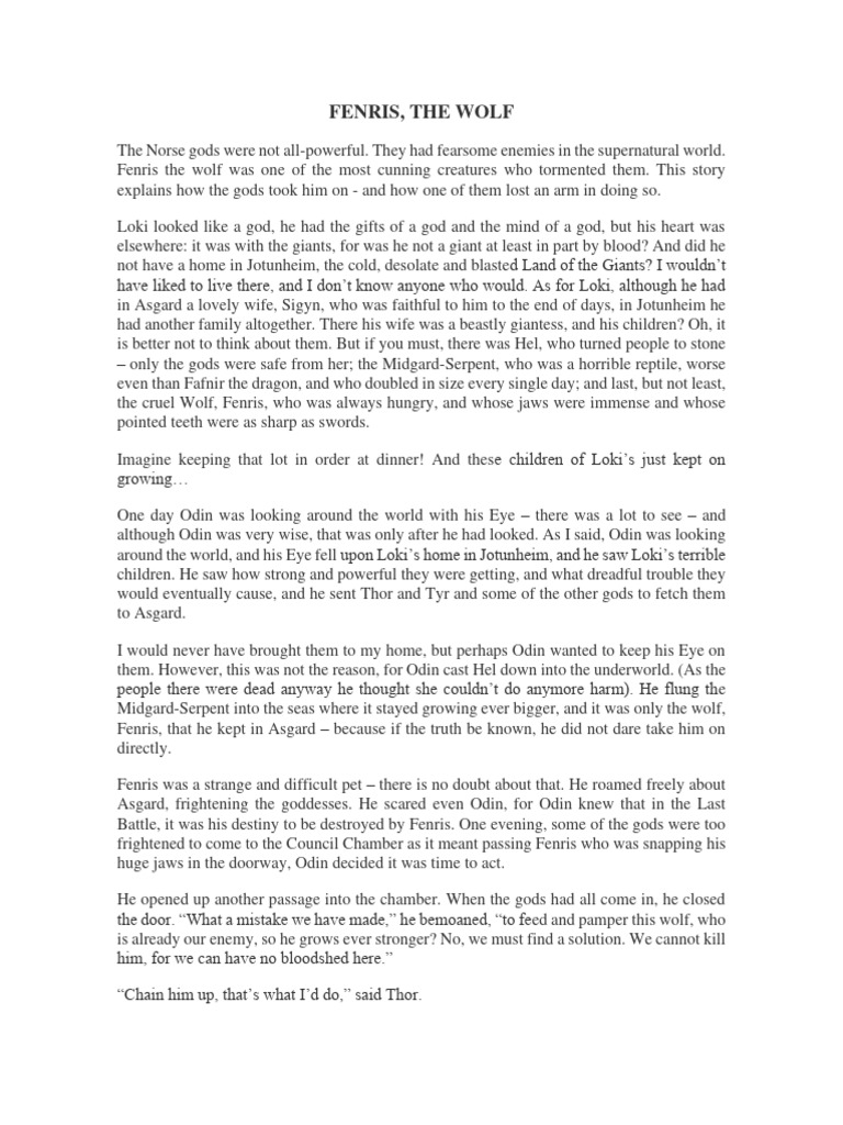 Fenris The Wolf | PDF