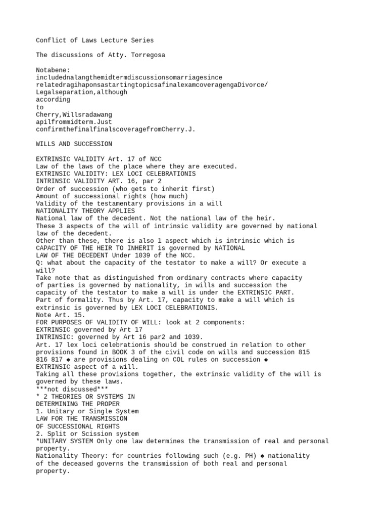 COL Finals Notes_Transcript | PDF | Tort | Annulment