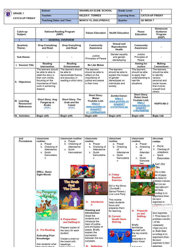 Dll Catch Up Friday Week 7 (1) | PDF