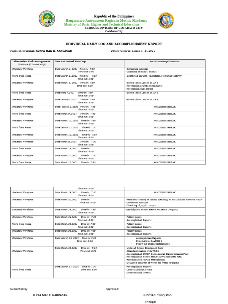 Accomplishment Report Template | PDF