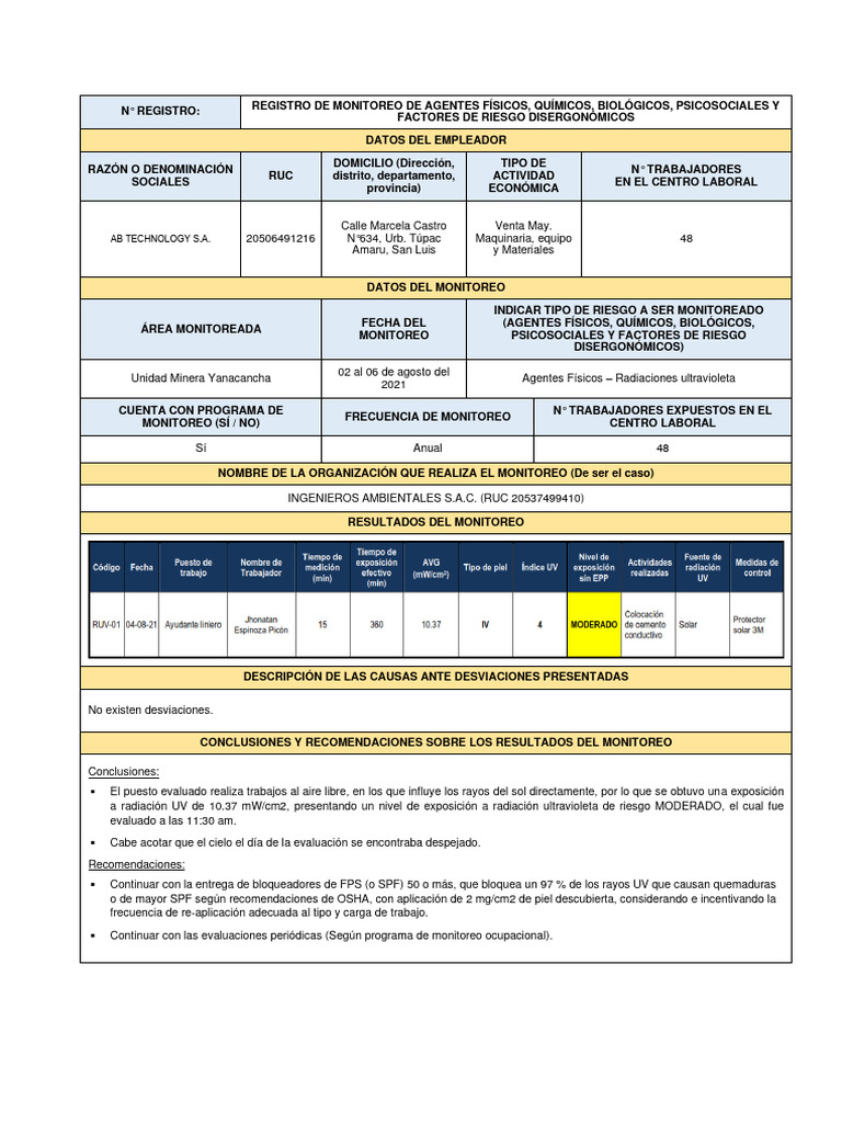 Formato RM N°050-2013-Tr | PDF