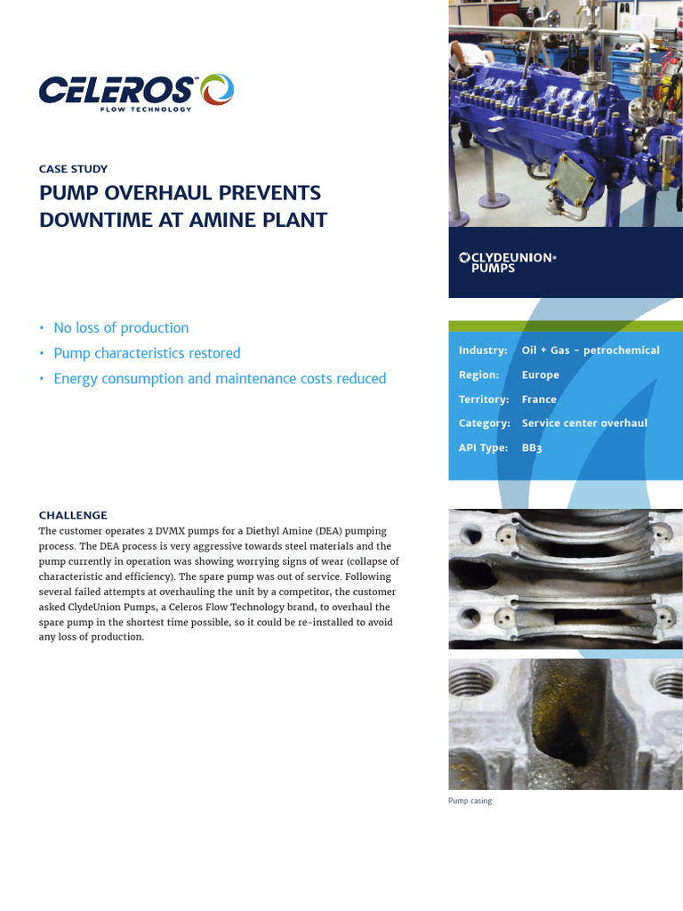 Pump Overhaul Prevents Downtime at Amine Plant | PDF | Pump ...
