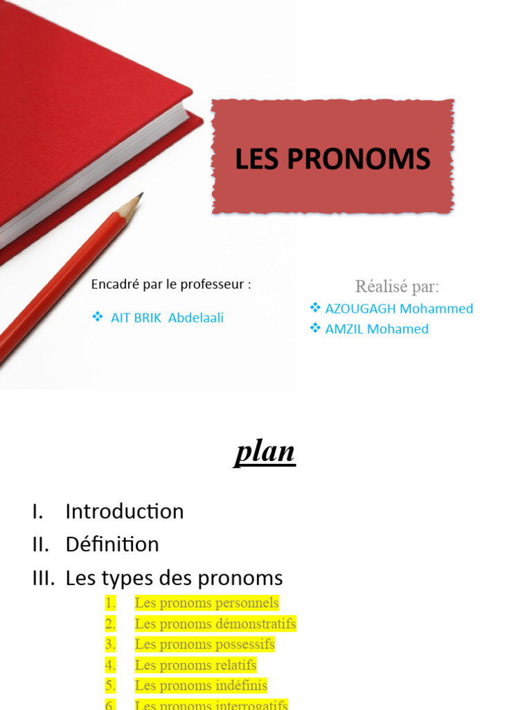 LES PRONOMS 13 | PDF | Pronom | Complément d'objet