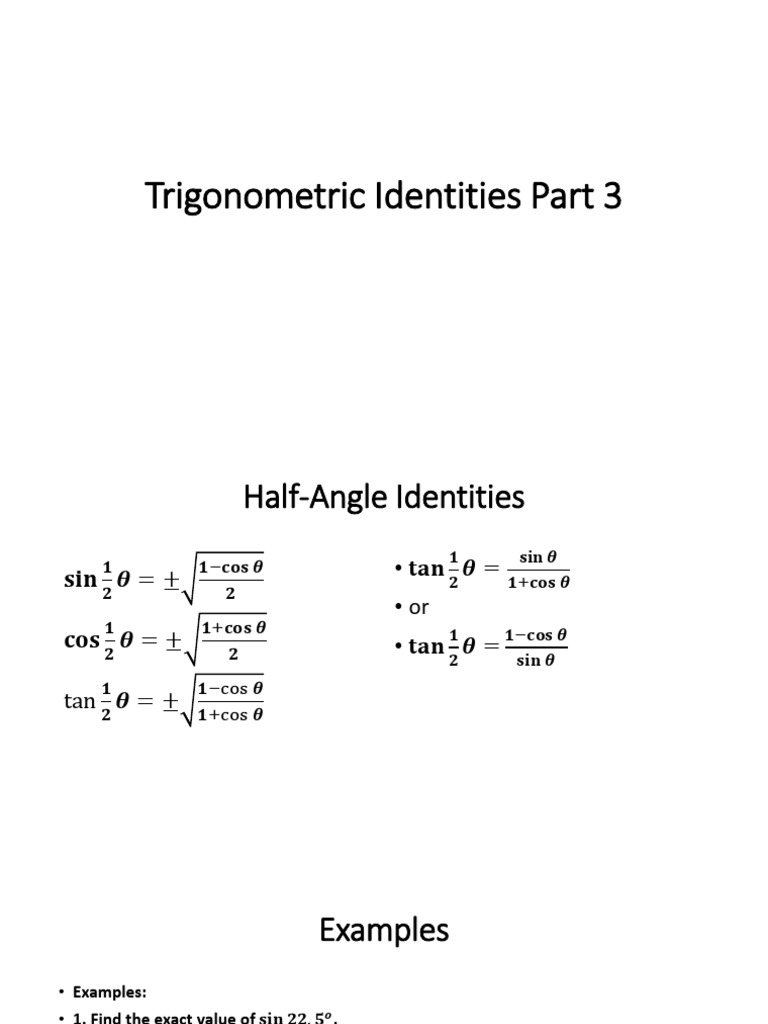 Notes On Trig Identities Part 3 | PDF | Trigonometry | Classical Geometry