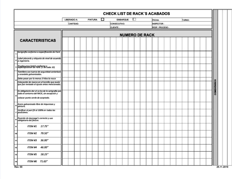 PDF Check List de Racks - Compress | Descargar gratis PDF | Bienes ...