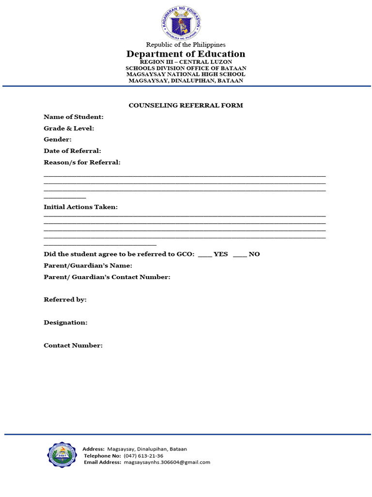 COUNSELING REFERRAL FORM | PDF