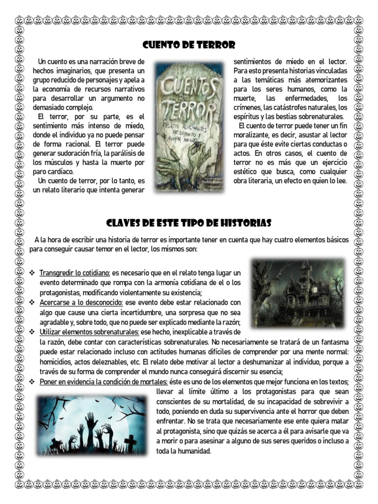 Características del cuento de terror | PDF | Muerte | Cuentos