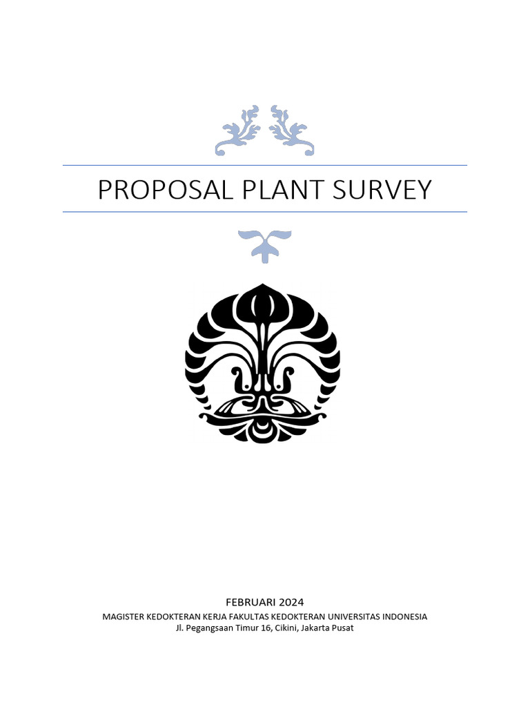 PROPOSAL Plant Survey - Magister Kedokterran Kerja | PDF