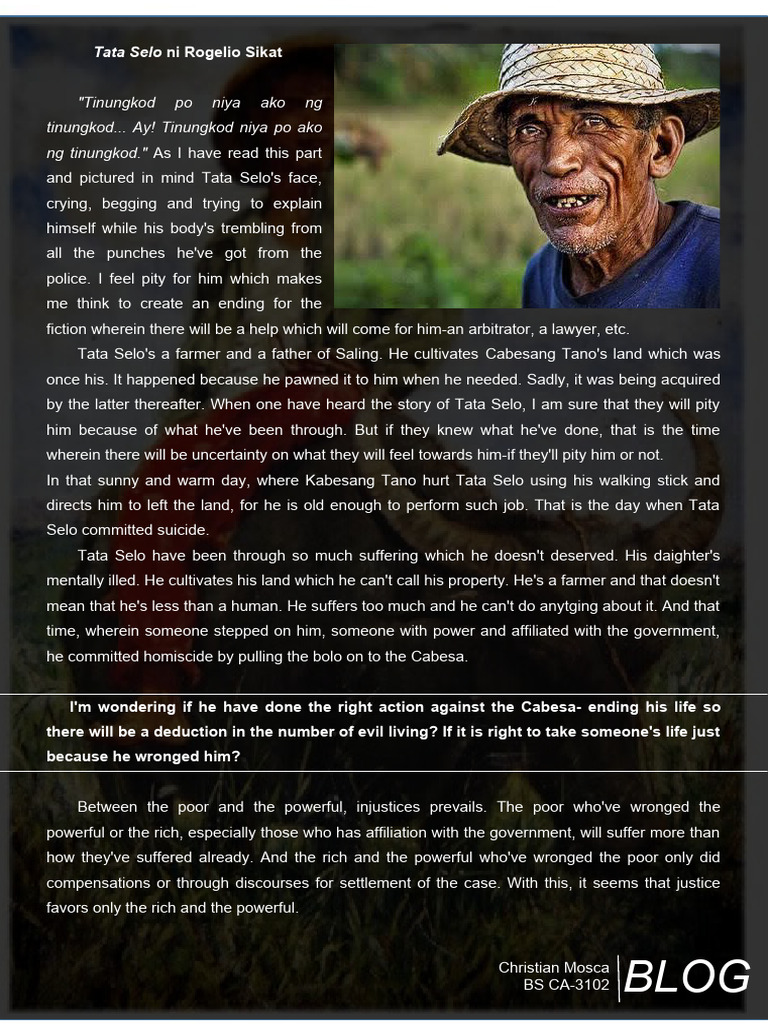 Tata Selo ni Rogelio Sikat Blog-Christian Mosca | PDF