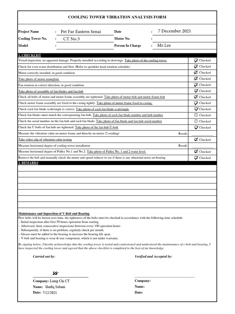 Vibration Analysis Form_20211102 | PDF | Machines | Applied And ...