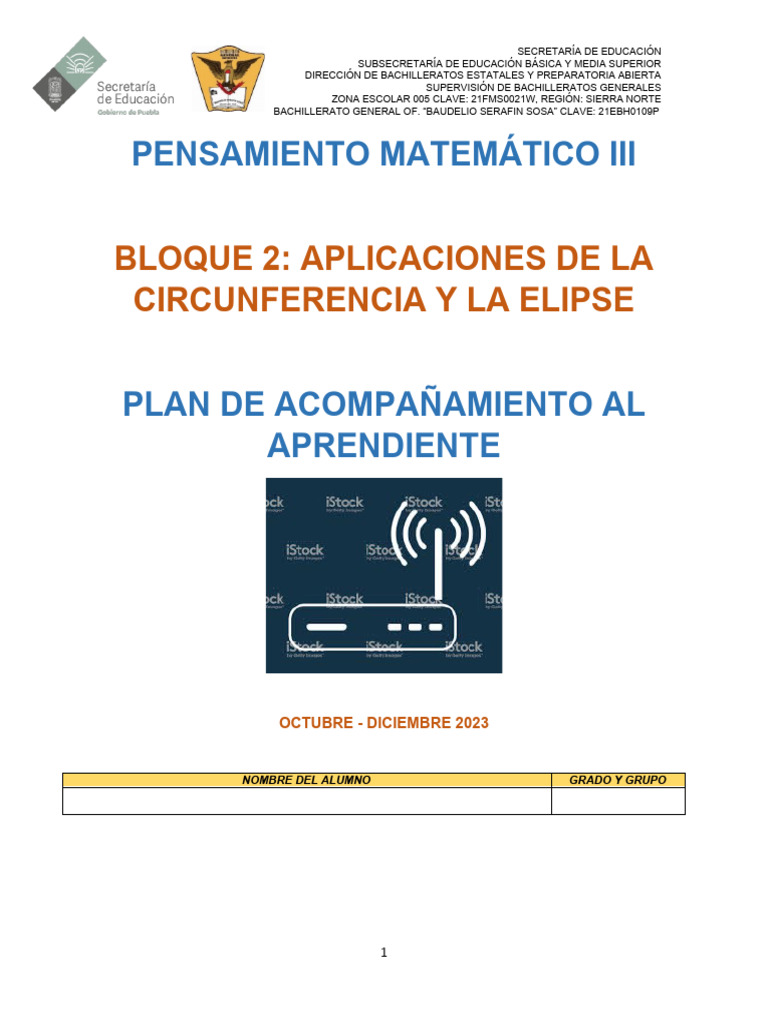 Pens - Mat.iii - 2abc - 23 24 - S3 - Bloque2 | PDF | Ecuaciones | Curva