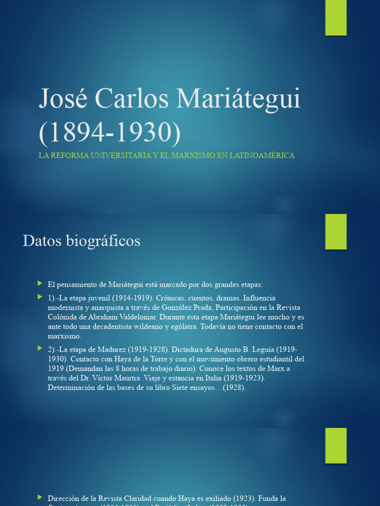 José Carlos Mariátegui (1894-1930) | PDF | Comunismo | marxismo
