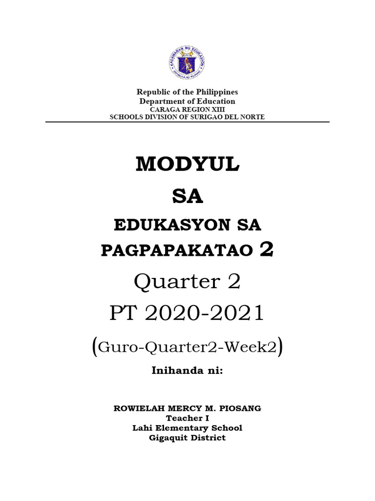 MODYUL ESP QUARTER 2 WEEK 2GURO | PDF