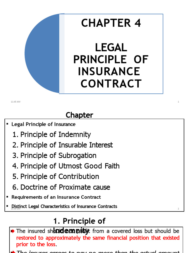 Risk Management and Insurance CH 04 Legal Principles of Insurance | PDF ...