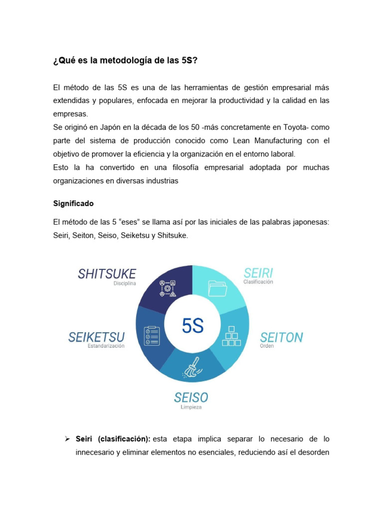Metodología de Las 5 s | PDF | Economias | Business