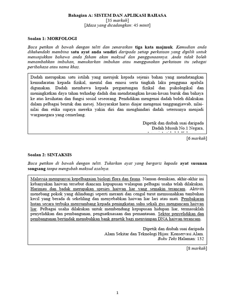 BMK2 - Soalan Set 1 | PDF