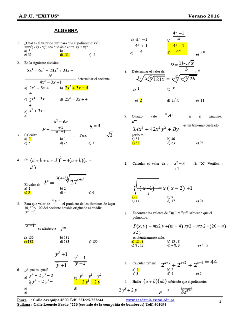 Álgebra Total. | PDF | Notación Matemática | Álgebra abstracta