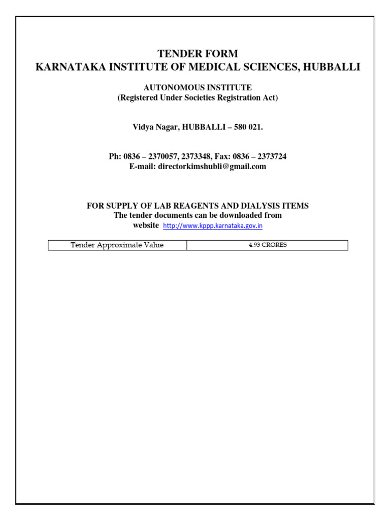 Chemical Booklet For Lab Reagent and Dialysis 2024 25 | PDF ...