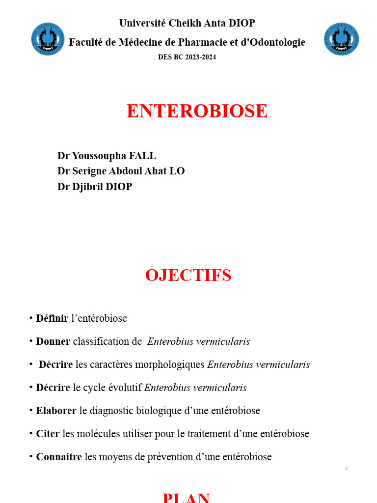 Enterobiose DES BC 2023-2024 | PDF | Spécialités médicales | Médecine ...