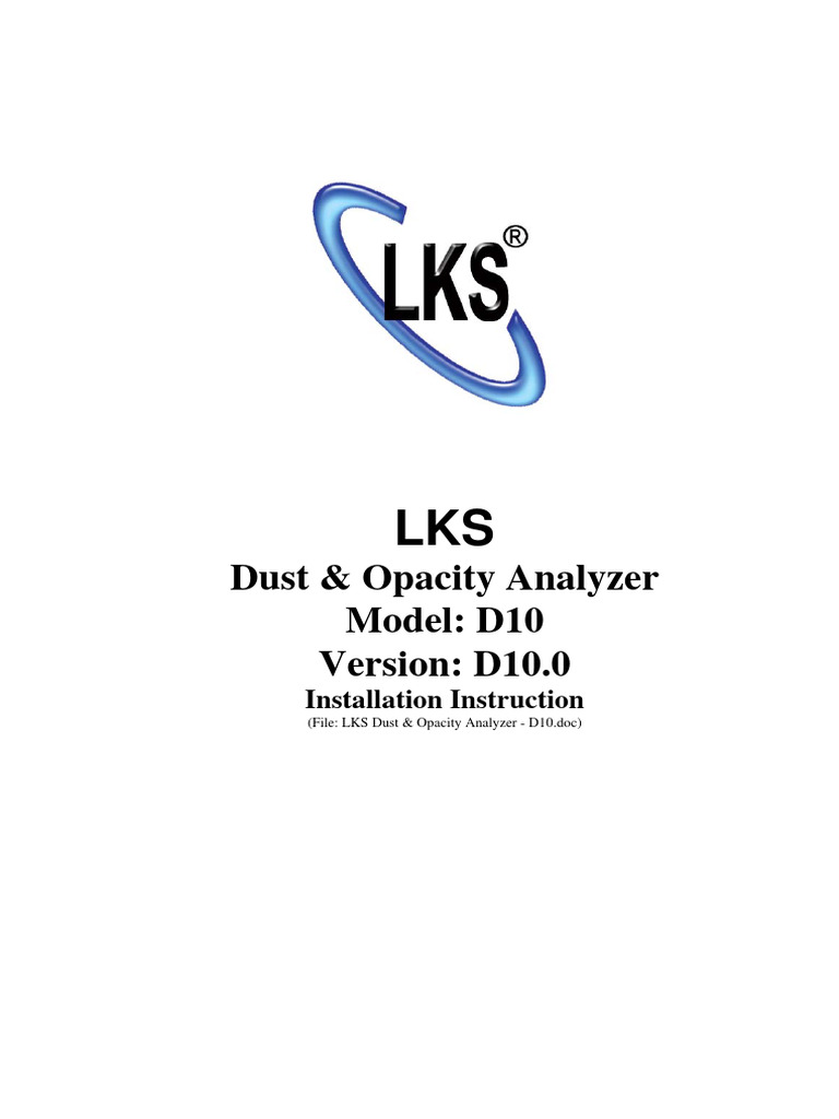 LKS Dust & Opacity Analyzer D10 | PDF | Pipe (Fluid Conveyance) | Chimney