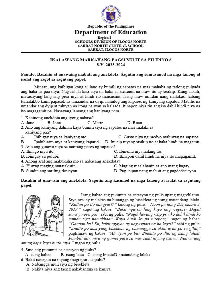 Filipino6 Quarter2 Periodical Test | PDF