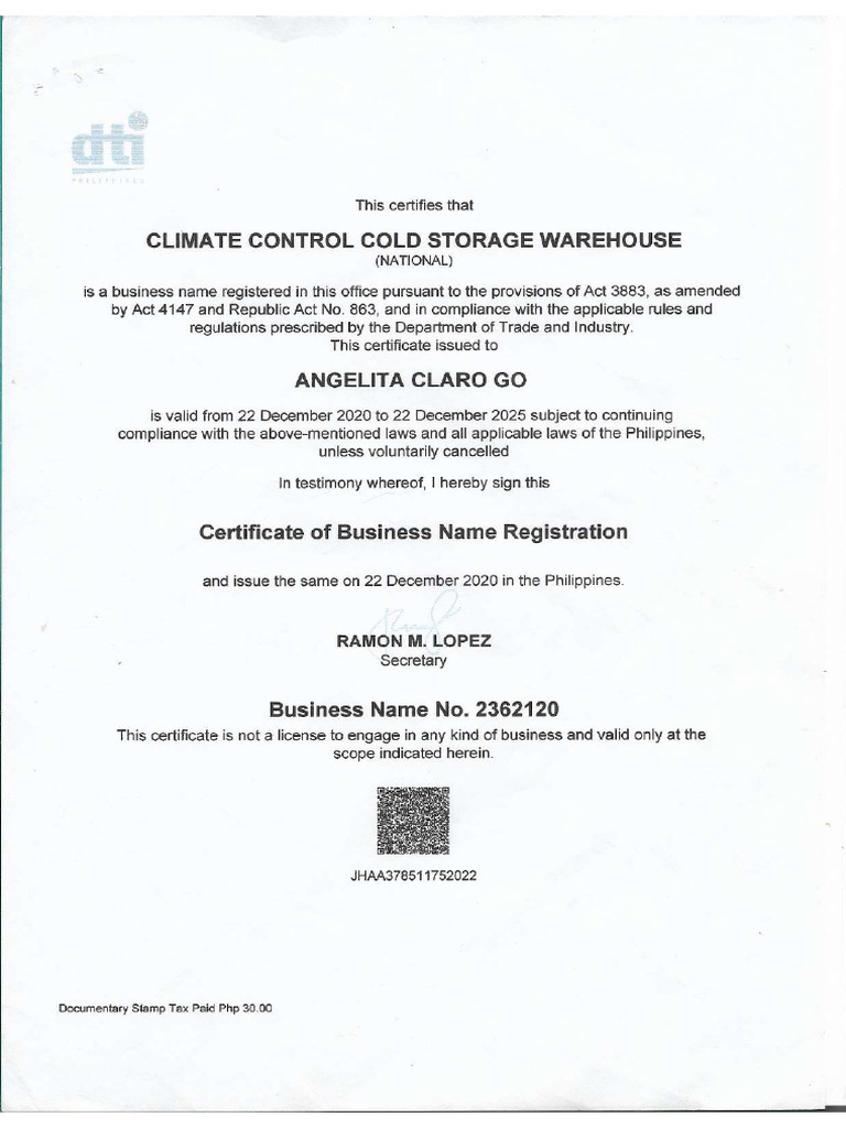 Climate Control Cold Storage Warehouse PDF | PDF