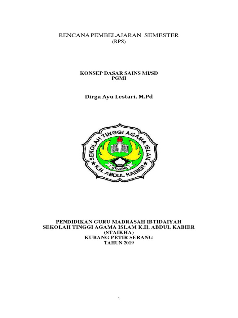 RPS Konsep Dasar Sains Ayu | PDF
