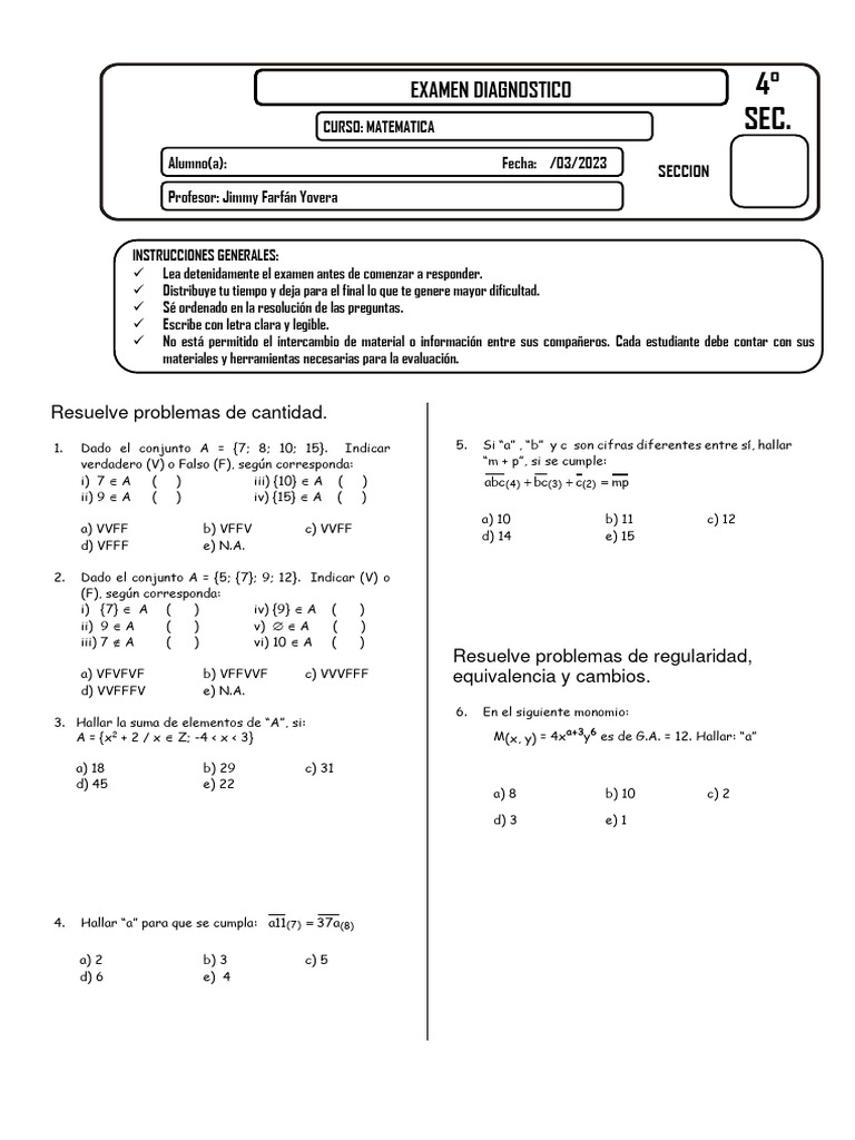 Exa Diag Mate 4B SR | PDF