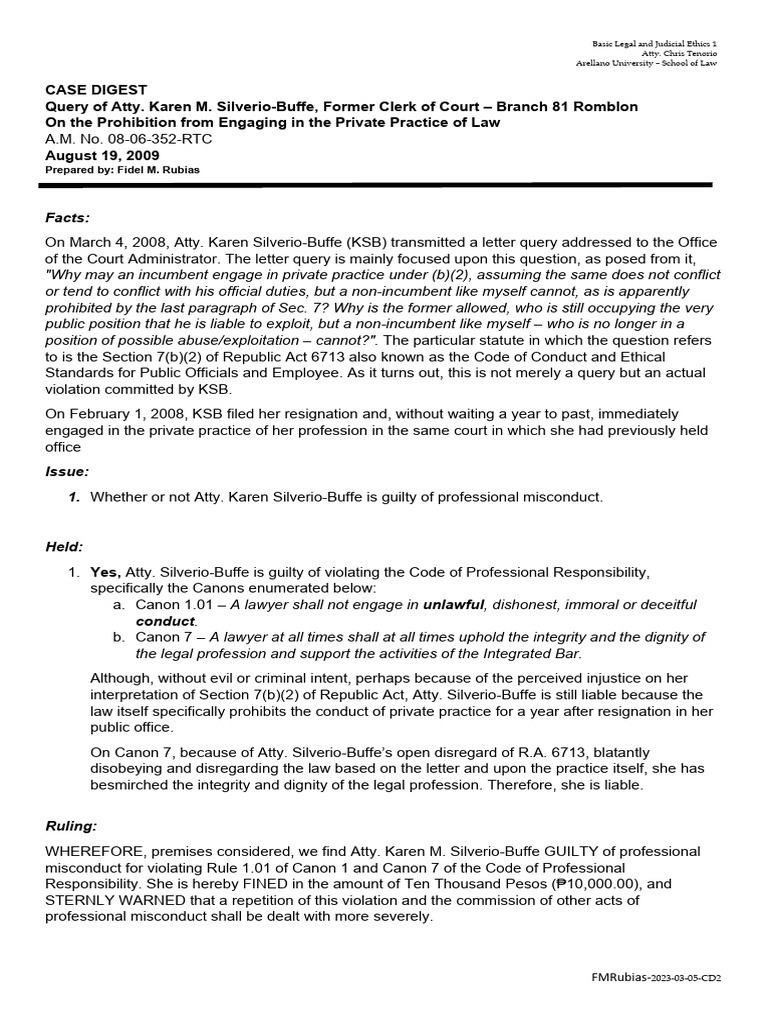 Querry of Atty Karen Silverio-Buffe | PDF | Lawyer | Public Sphere