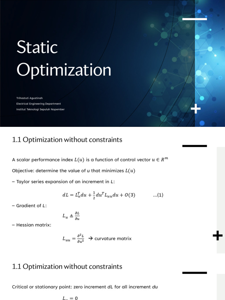 1. Static Optimization | PDF | Mathematical Optimization | Algebra