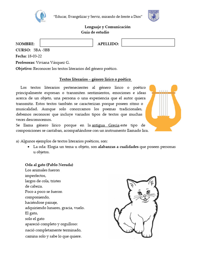 Guia Texto Poético 5° | PDF | Poesía