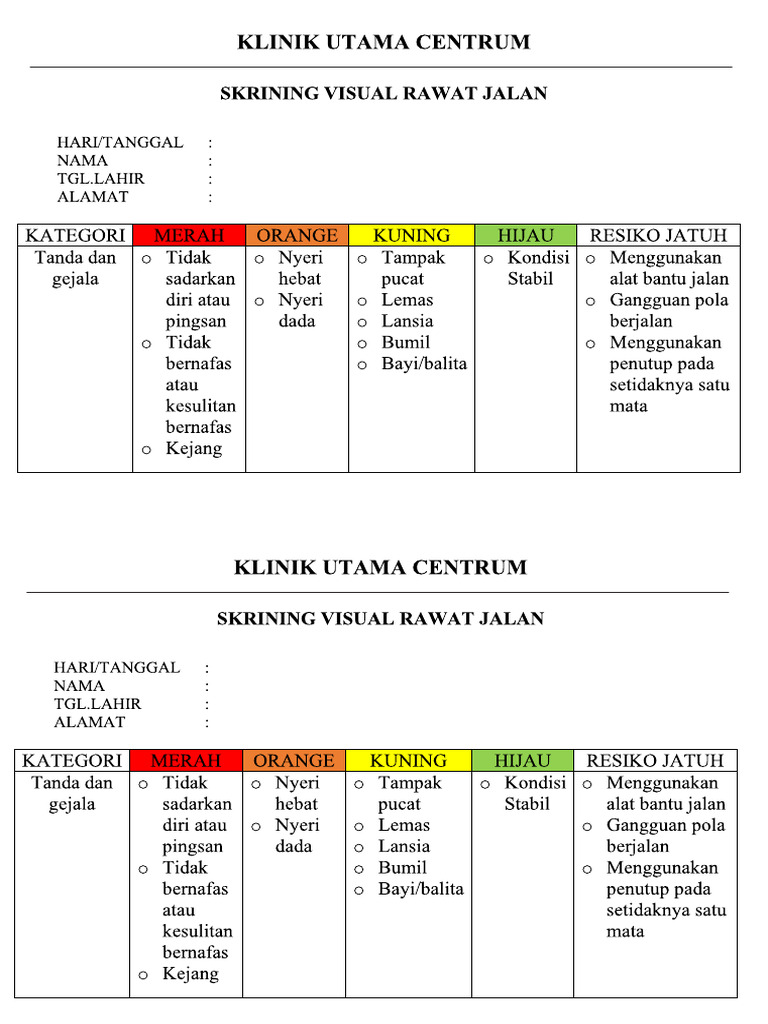 Bukti Pelaksanaan Skrining 1 | PDF