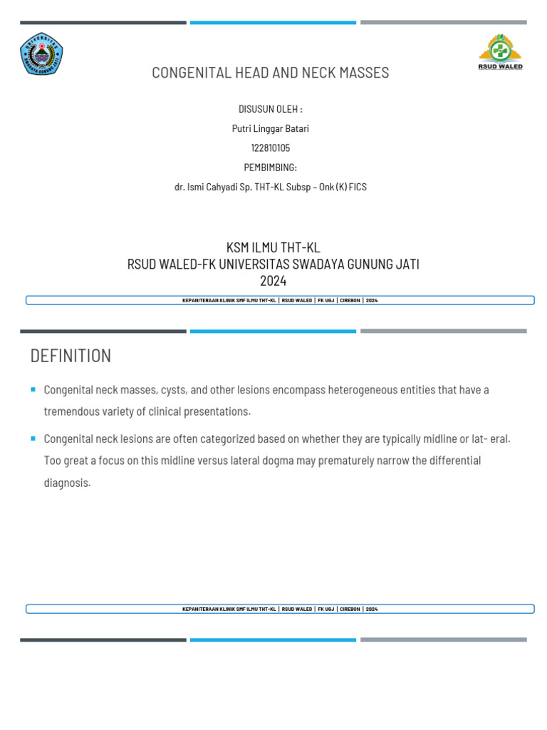 Congenital Head and Neck Masses | PDF | Common Carotid Artery | Thymus