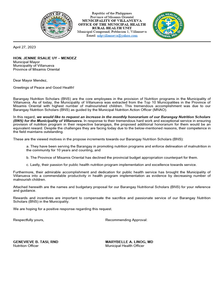 BNS - Request For Incentives | PDF